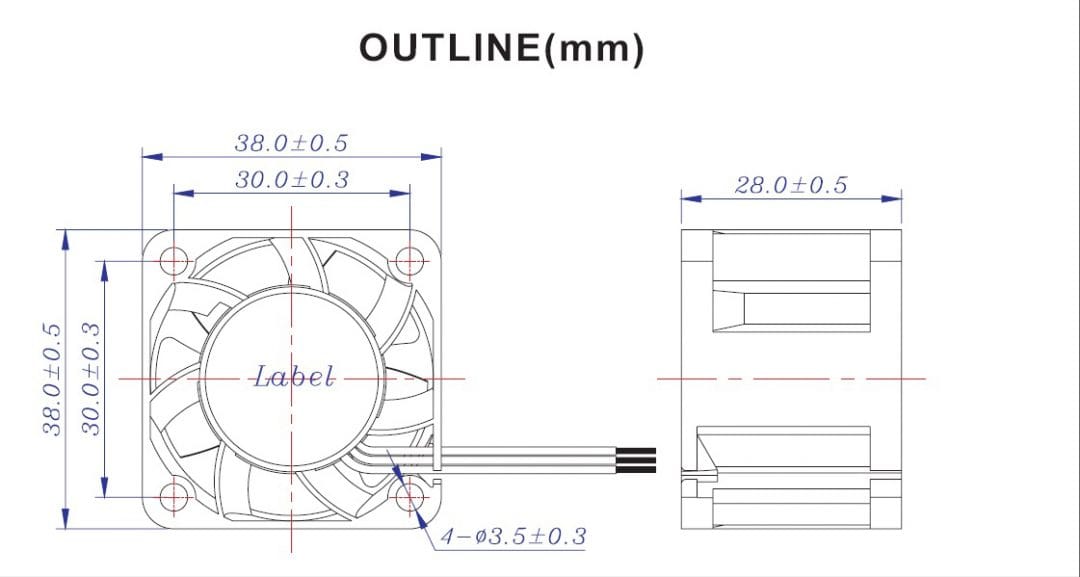 DC Fan – 38x38x28mm | Protechnic Electric