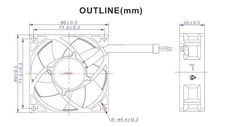 DC Fan – 80x80x25mm | Protechnic Electric
