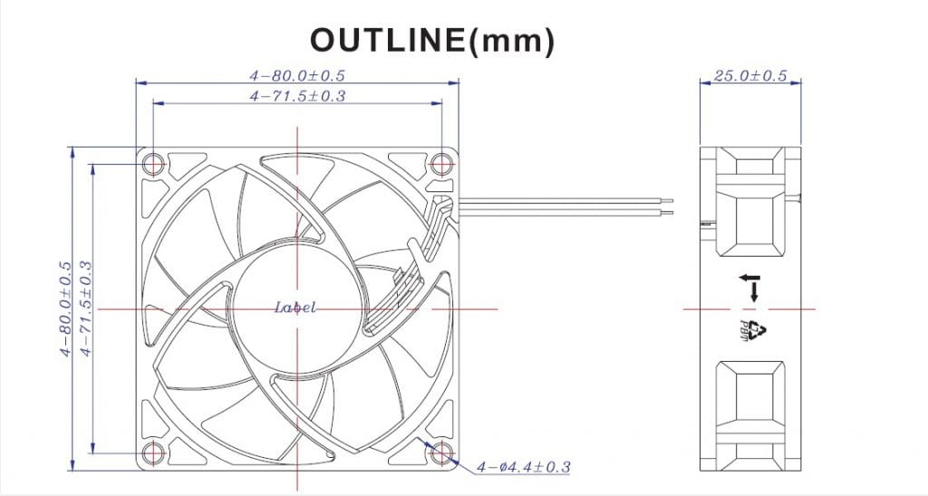DC Fan – 80x80x25mm | Protechnic Electric