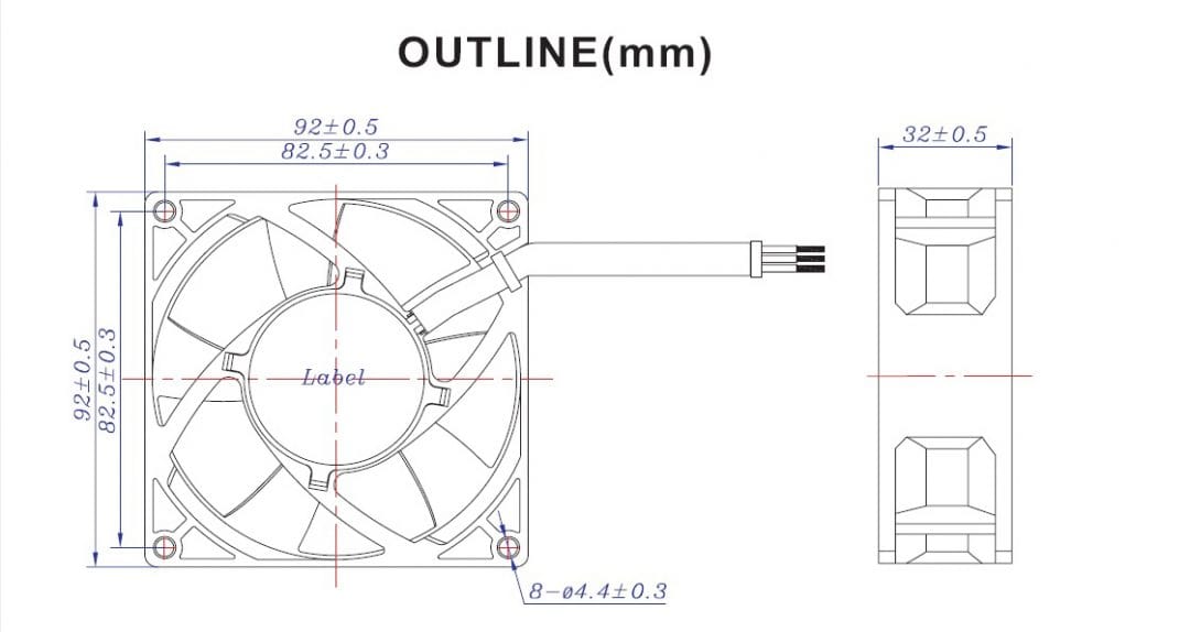 DC Fan – 92x92x32mm | Protechnic Electric